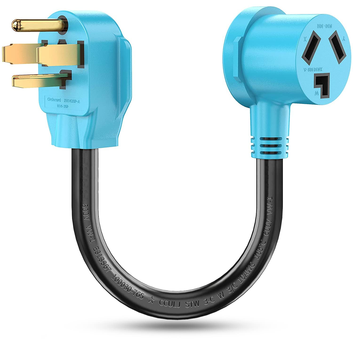 Cable adaptador para secadora CircleCord de 3 a 4 puntas, azul, 30 A ...