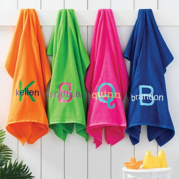 Colorful Initial Terry Loop Small Beach Towel - Walmart.com