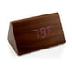 Modern Triangle Wood LED Wooden Alarm Desk Clock Thermometer Classical ...
