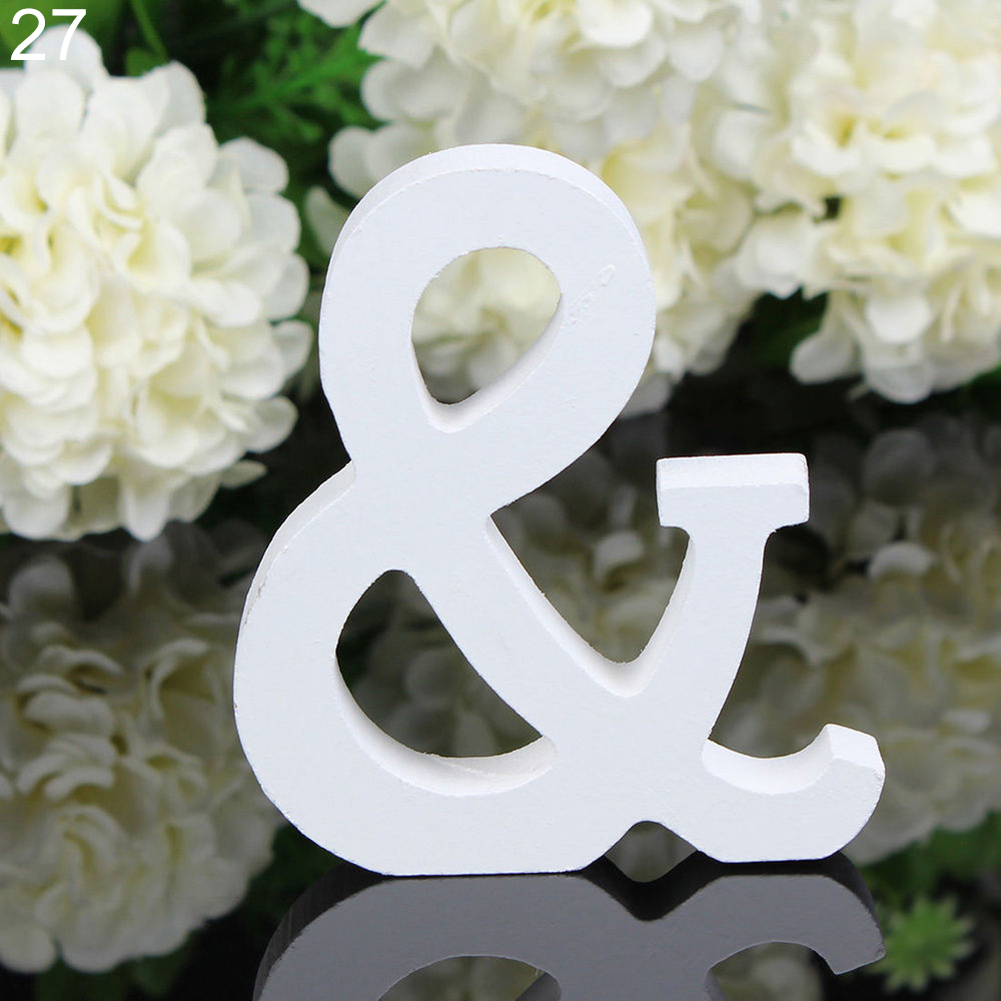 Yasu 1 Pc White Wooden Letters Alphabet Wedding Birthday Party Home ...