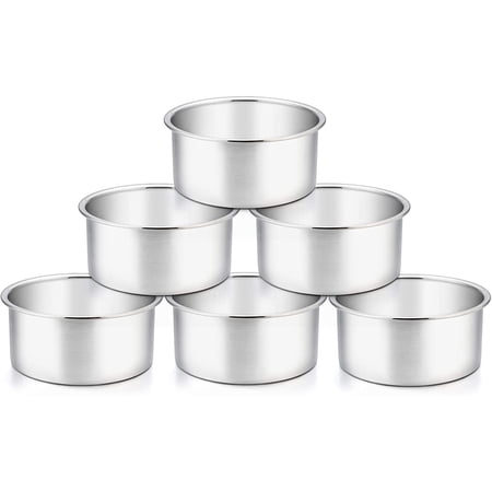 4 Inch Cake Pan,6 Piece Mini Cake Pan Round Tier Baking Cake Pans Set ...