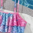 Girls Swimsuit 3 Piece Set Sleeveless Ruffle Scale Gradient Tail Summer ...