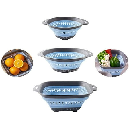 Collapsible Colander - BPA Free Silicone Food Colander with Plastic ...