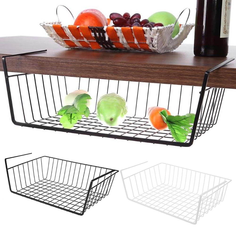 Hesroicy Metal Cabinet Closet Desk Hanging Mesh Basket Wire Bookcase ...