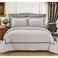Chic Home 3-Piece Marla Hotel Collection 2 tone banded Quilted ...