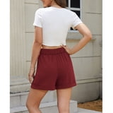 Asklazy Womens Summer High Waist Linen Shorts Roll Up Pleated Zippered ...