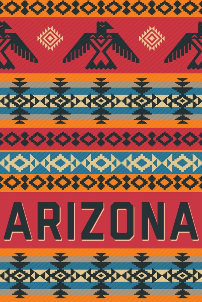 Arizona, Tribal Inspired Eagle Pattern (12x18 Wall Art Poster, Room ...