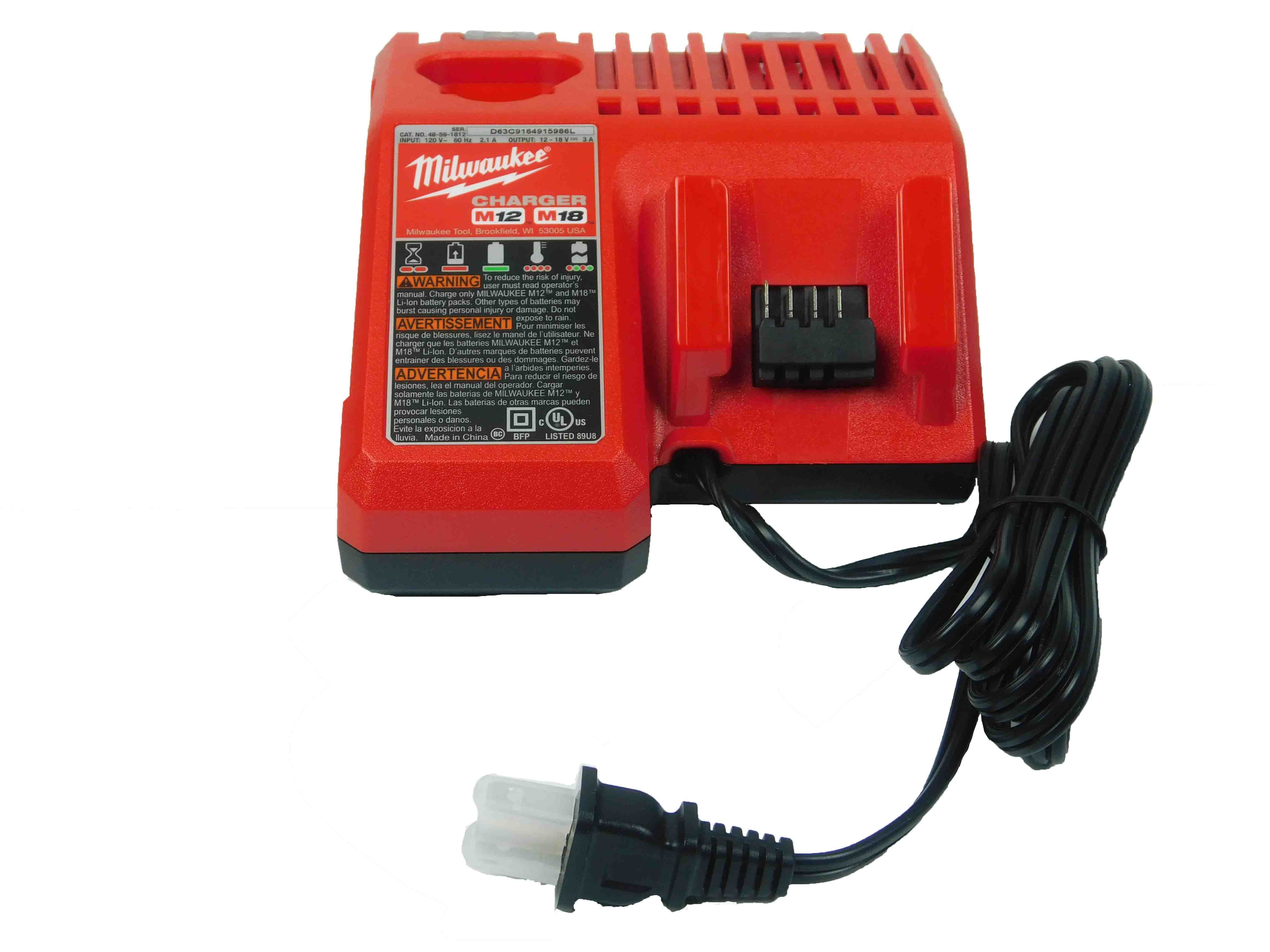 Milwaukee M18 & M12 Multi-Voltage Charger 48-59-1812 - Walmart.com