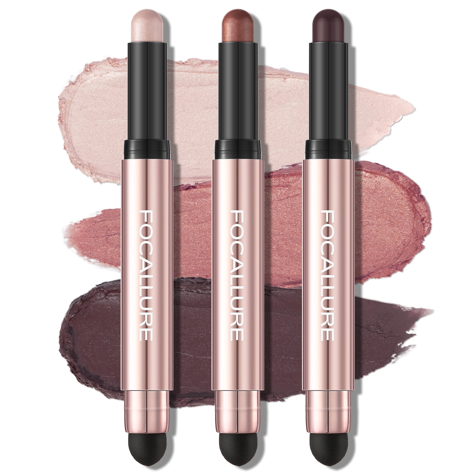 FOCALLURE 3 Pcs No Crease Shimmer & Matte Eyeshadow Sticks with ...