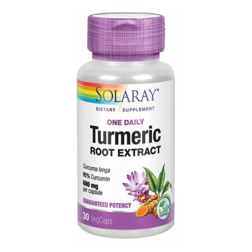 Suplemento Solaray Turmeric One Daily 30 cápsulas (paquete de 2 ...