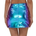 Landzoo One High Gloss Leather Bodycon Mini Skirt Side Slit Party ...