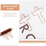 FENGGUIQU Rose Gold Cross Paper Clips for Office Use Metal Material ...
