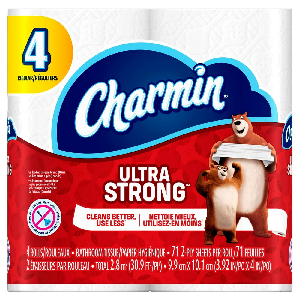 Charmin Ultra Strong Bathroom Tissue, 2-Ply, 4 x 3.92, 77 Sheets/Roll ...