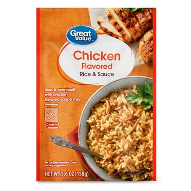Great Value Chicken Flavored Rice and Sauce, Ready in 7 Minutes, Family ...