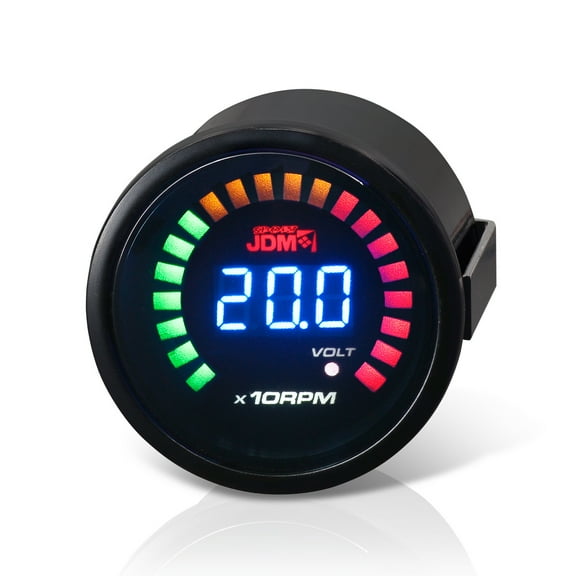 MaxTow | Black & Blue Double Vision Series Tachometer RPM Gauge for ...