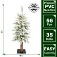 Fraser Hill Farm 3-ft. Snowy Downswept Tree with Clear Lights Metal ...