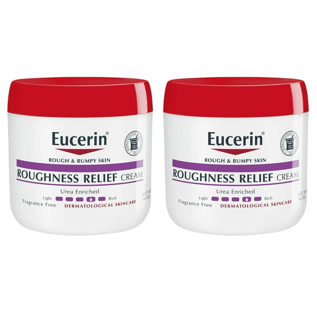 2 Pack Eucerin Roughness Relief Cream, Fragrance Free Body Cream for ...