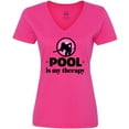Inktastic Pool is My Therapy Billiards Player Women's V-Neck T-Shirt ...