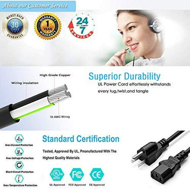 Power Cord Cable Fit for Instant Pot Electric Pressure Cooker Rice Cooker Soy Milk Maker Power Quick Pot and Other Kitchen Appliances 3 Prong Replacement Power Cable Walmart Business Supplies