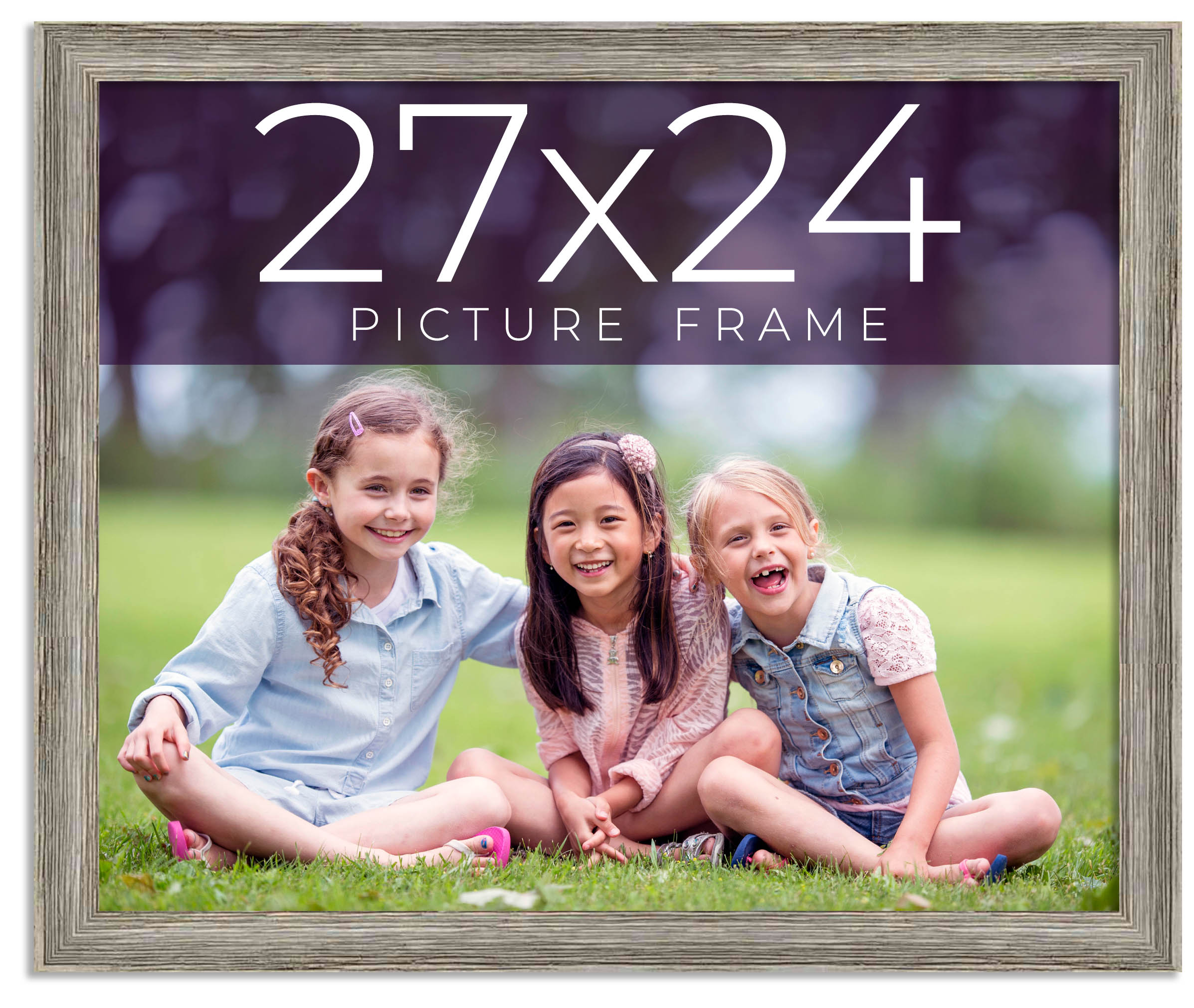 27x24 Frame Grey Real Wood Picture Frame Width 1 inches | Interior ...