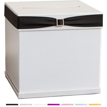 Rose Gold Card Box with Foil Satin Ribbon & Cards Label. A Large Card ...