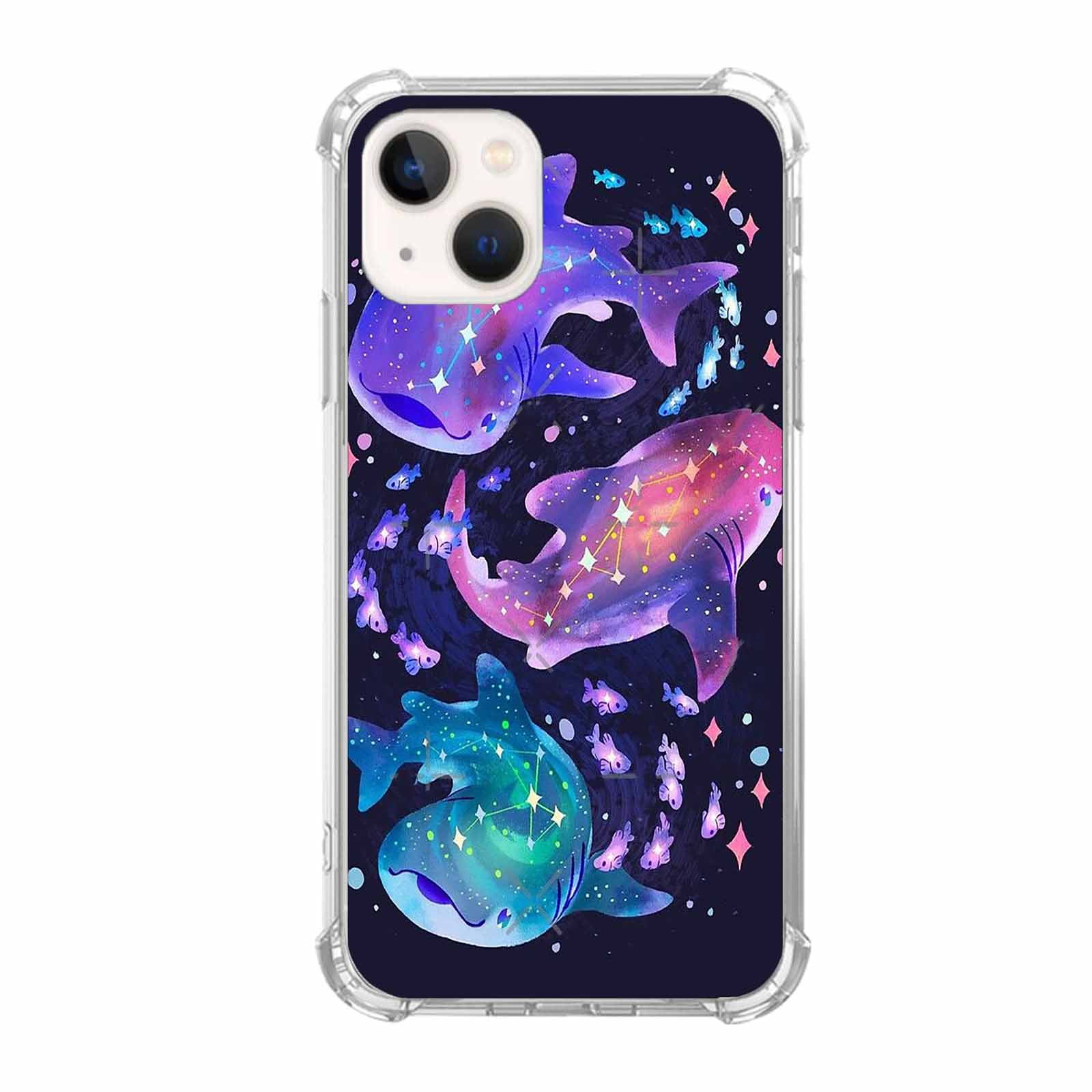Cosmic Whale Shark Case for iPhone 13 Mini,Aesthetic Art Design Pattern ...