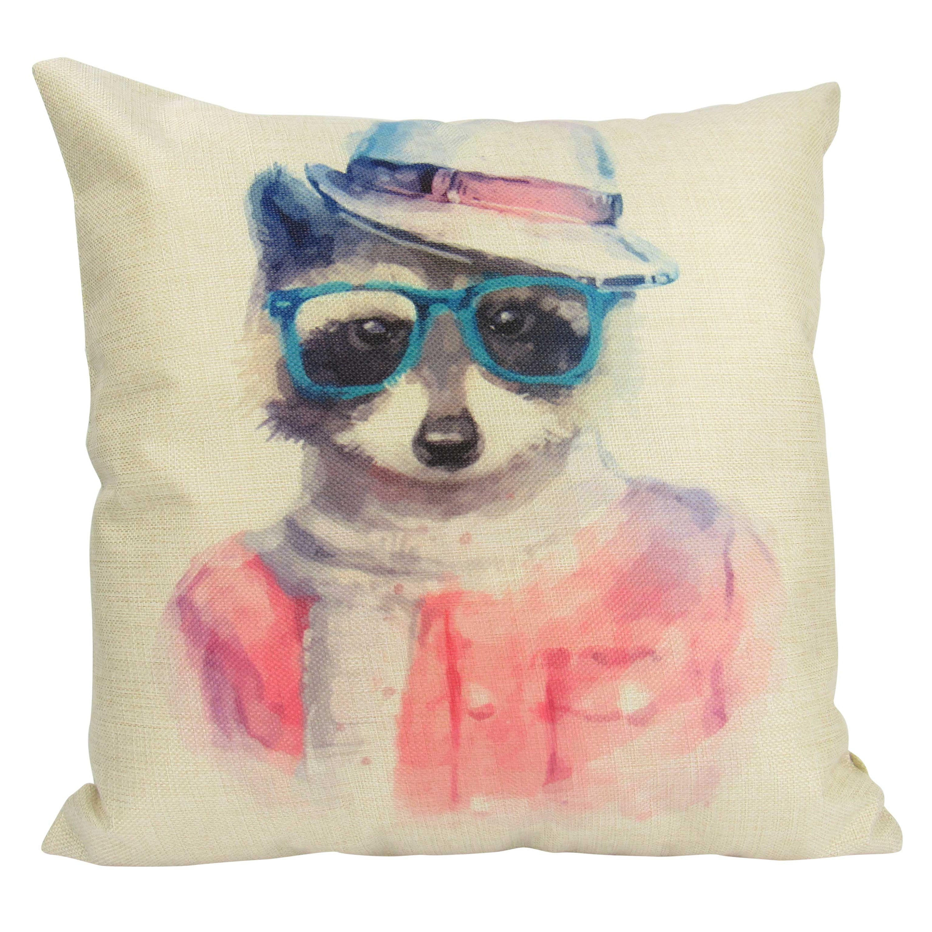 Raccoon | Hipster | Pillow Cover | Wilderness | Raccoon Pillow | Forest ...