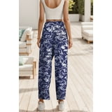 JWD Women's Wide Leg Pants With Pockets High Waist Adjustable Knot ...