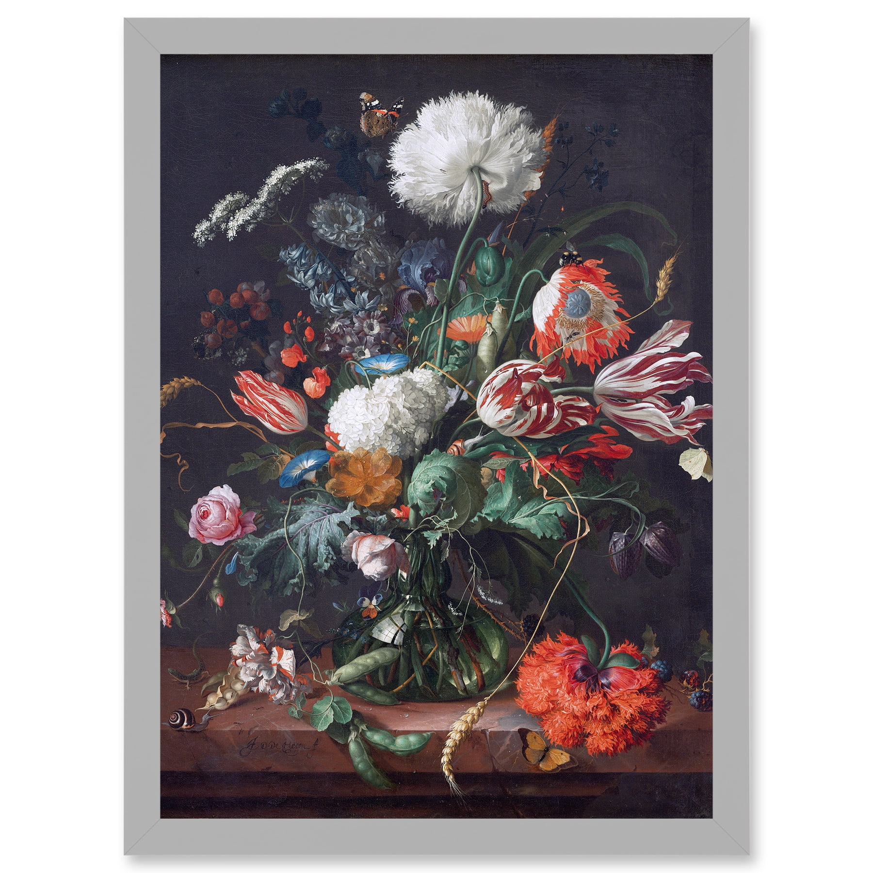 Jan Davidsz De Heem Vase Of Flowers Floral Artwork Framed Wall Art ...