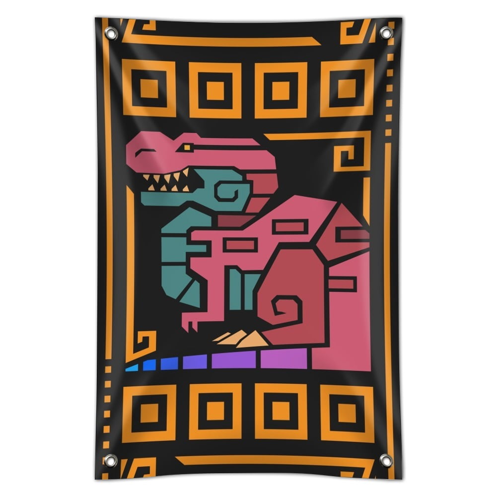 Geometric Tyrannosaurus Rex Dinosaur Aztec Mayan Style Home Business ...