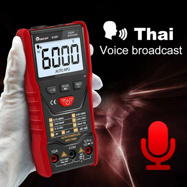 TOOLTOP Handheld Digital Multimeter 6000 Counts Display AC/DC Voltage ...