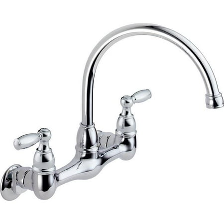 Masco 4360459 Two Handle Wall Mounted Kitchen Faucet, Chrome | Walmart ...