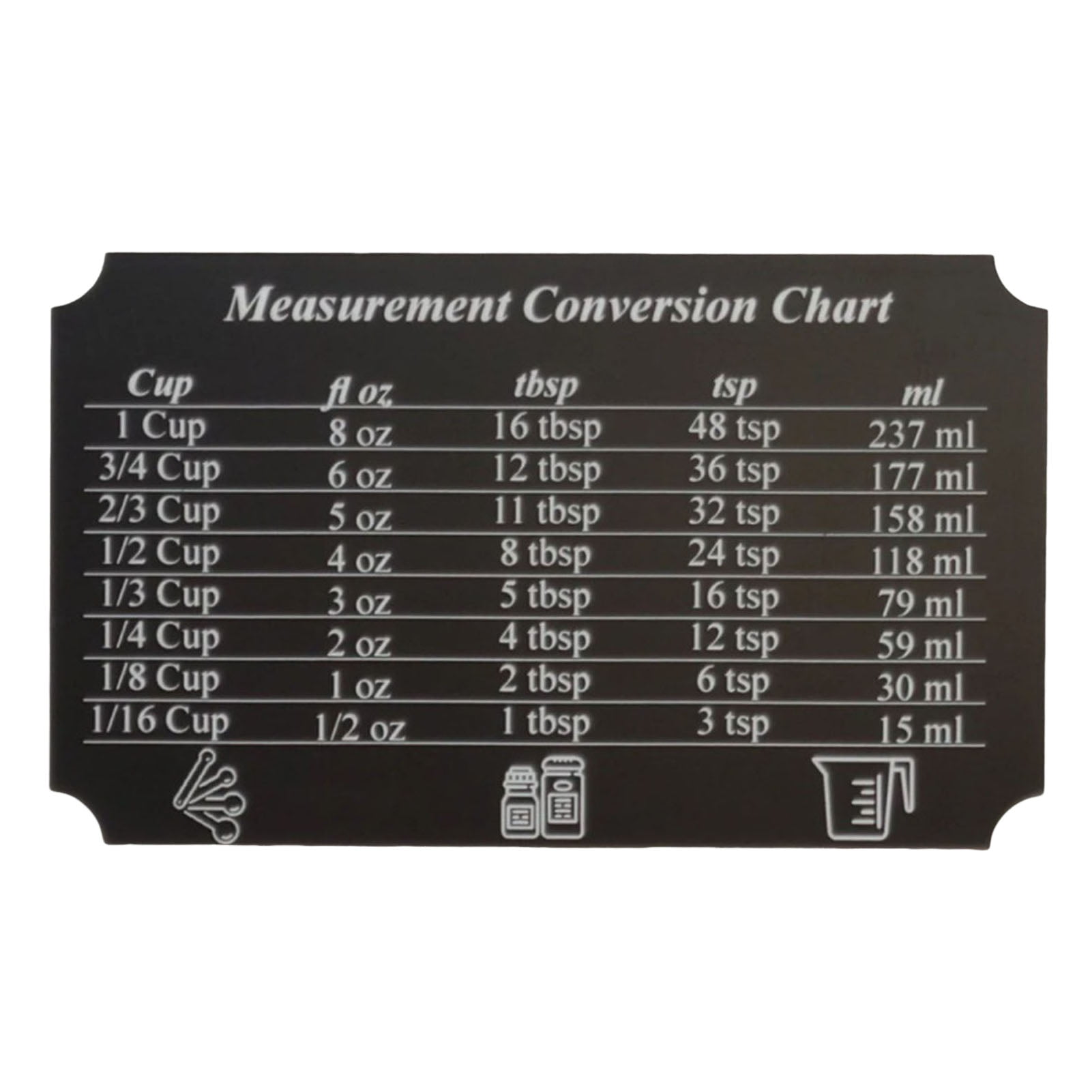 Hyasfey Kitchen Conversion Chart Wooden Cooking Baking Measurement ...