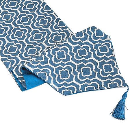 Blue Table Runner 86 Inches Jacquard Coffee Table Runner | Walmart Canada