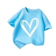 Byoo Toddler Girls Short Sleeve Crew Neck T-Shirt with White Hand-Drawn ...