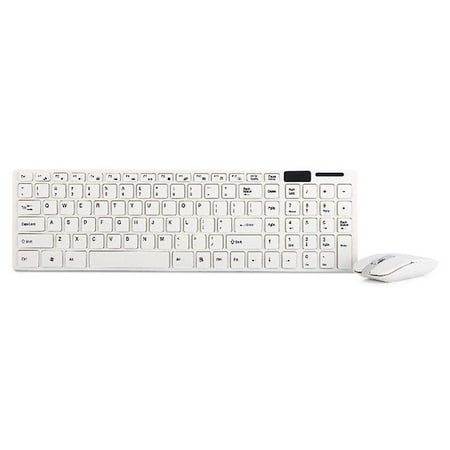 (White) Wireless Keyboard Mouse Combo Kit Set For PC Laptop Computer ...