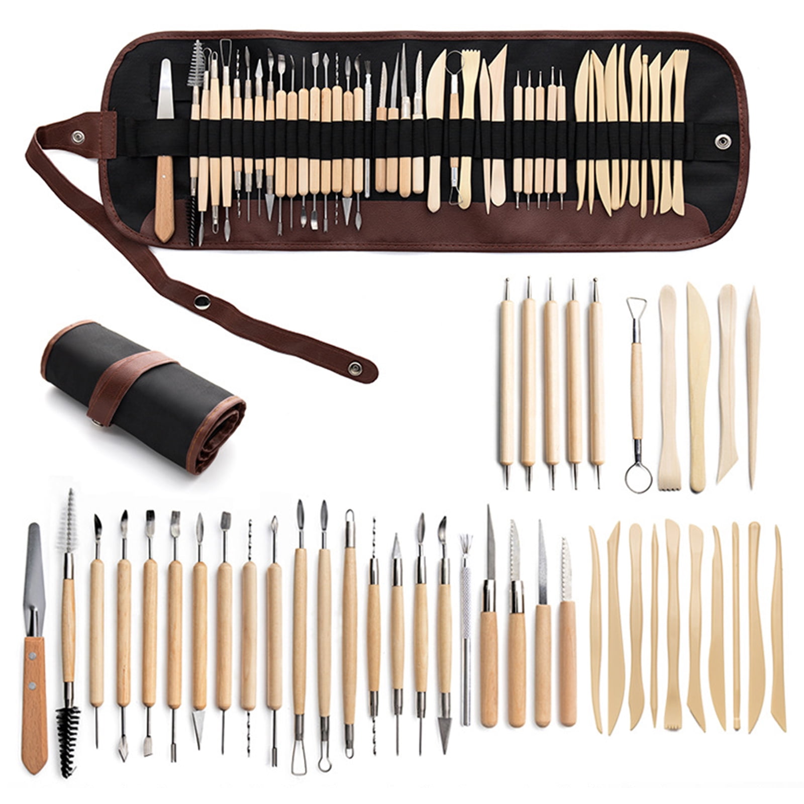 MANNYA 42pcs DIY Clay Sculpture Pottery Tool Set Carving Point Drill ...