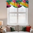 Abstract Oil Painting Tie Up Valance Curtains Rainbow Pigment Art ...