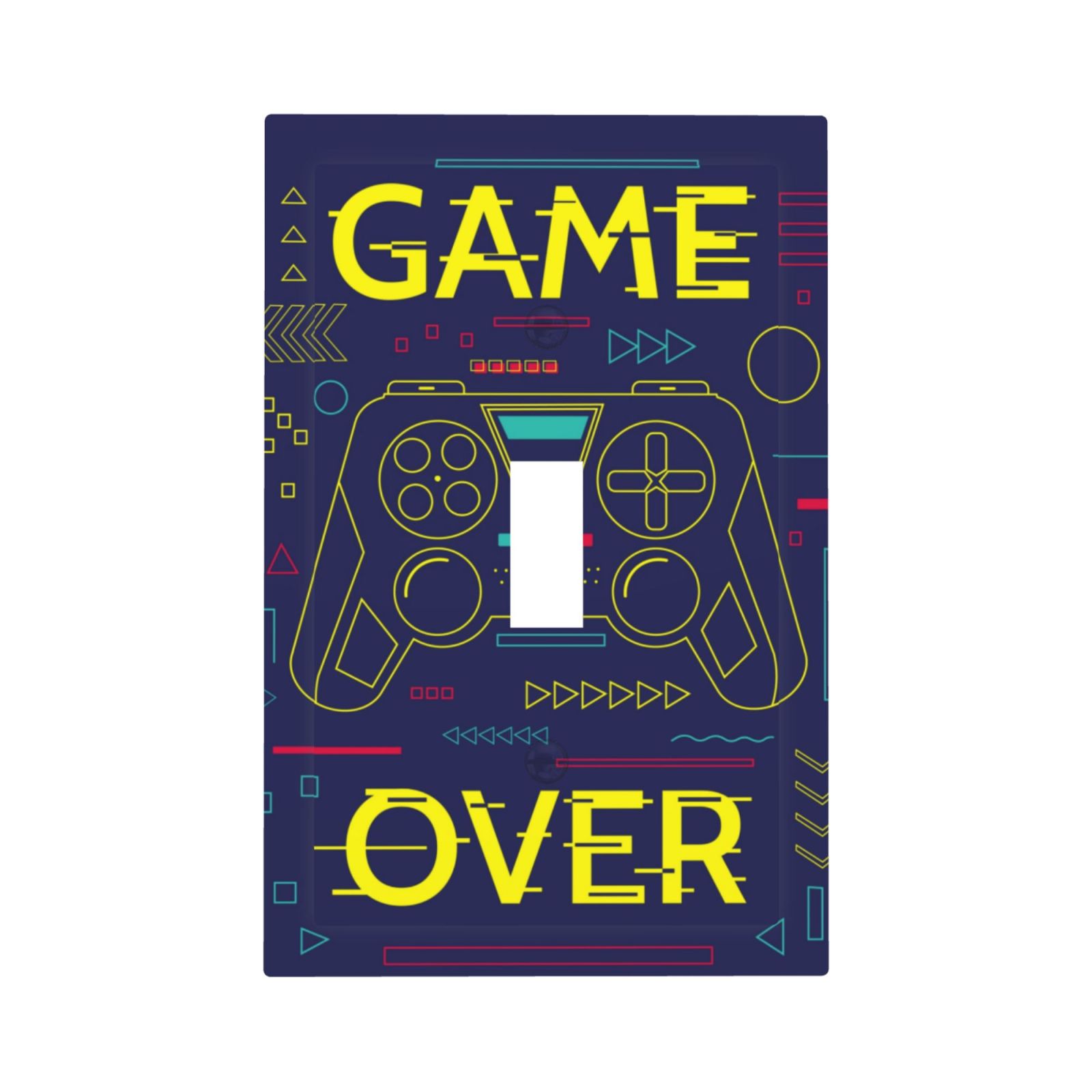 DouZhe 1-Gang Toggle Switch Wallplate, Blue Yellow Game Over Poster ...