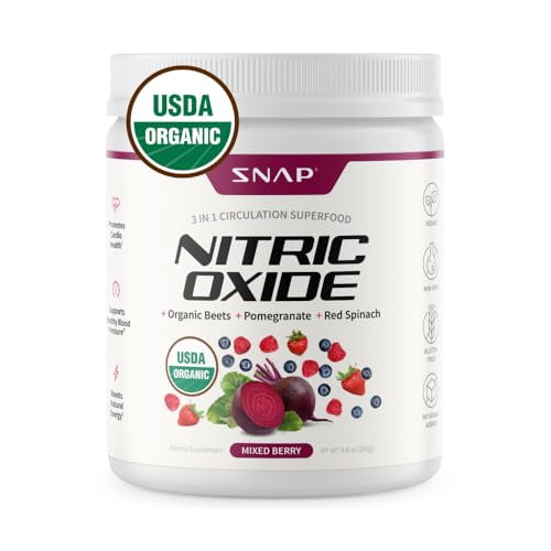 Snap Supplements USDA Organic Beet Root Powder, 3-in-1 Nitric Oxide ...