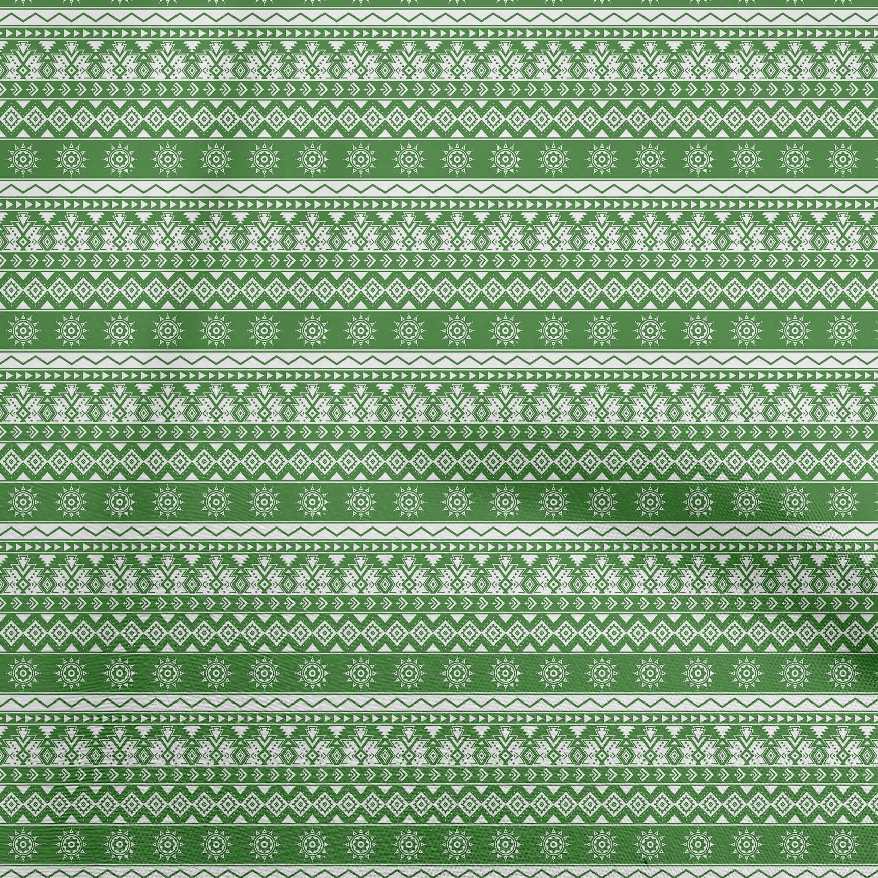 oneOone Silk Tabby Green Fabric Tribal Sewing Material Print Fabric By ...
