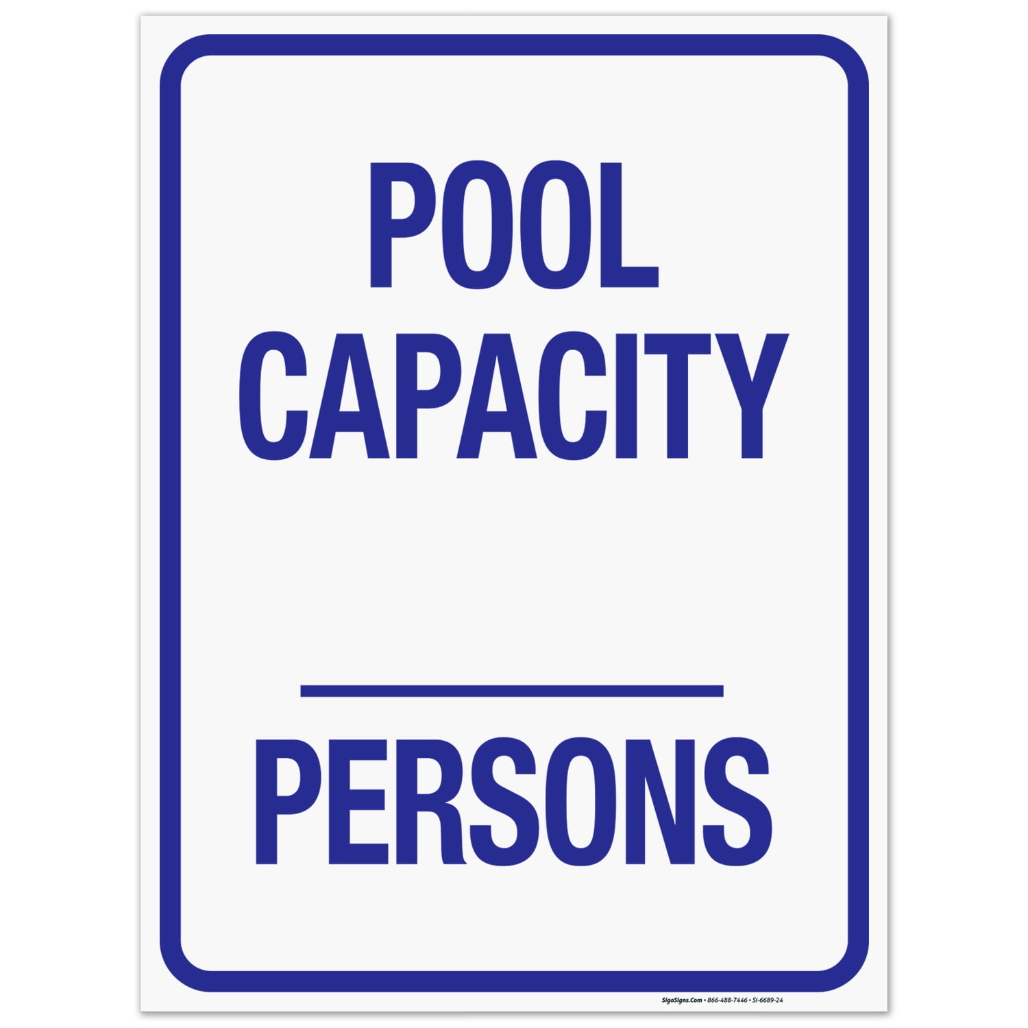 Pool Capacity Sign, Pool Sign, (SI-6689) 10x10 Vinyl Sticker - Walmart.com