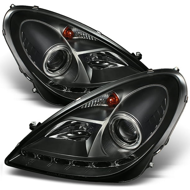 Fits 05-11 Mercedes Benz R171 Slk-Class Black Projector DRL LED Strip ...