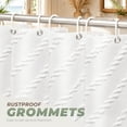 1 Pack Fabric Shower Curtain, Chevron Tufted Boho Style, Water ...