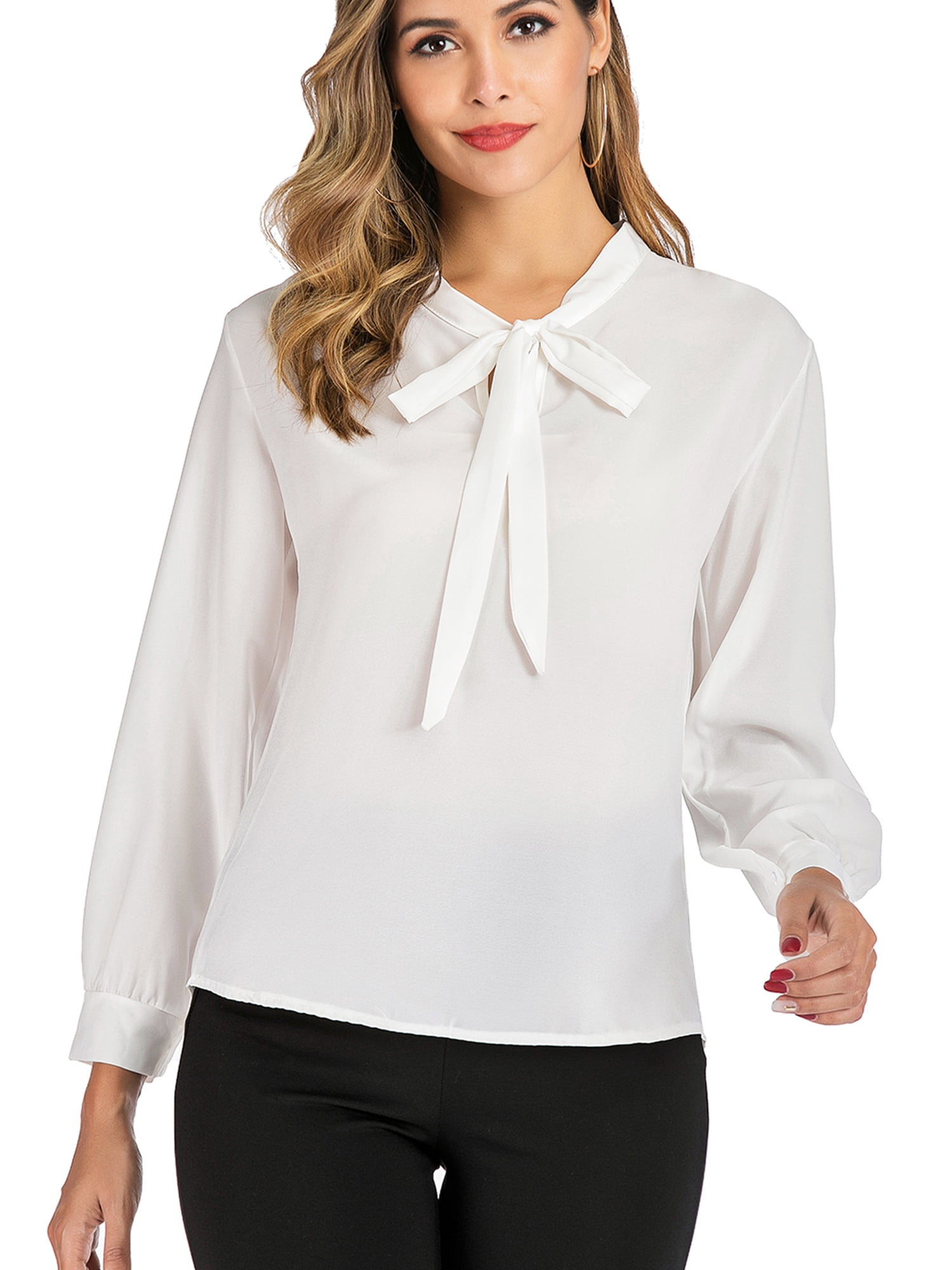 High Quality Goods Women Lady Lace Chiffon Tops Blouse V Neck Tie Long High Quality Goods Women Lady Lace Chiffon Tops Blouse V Neck Tie Long