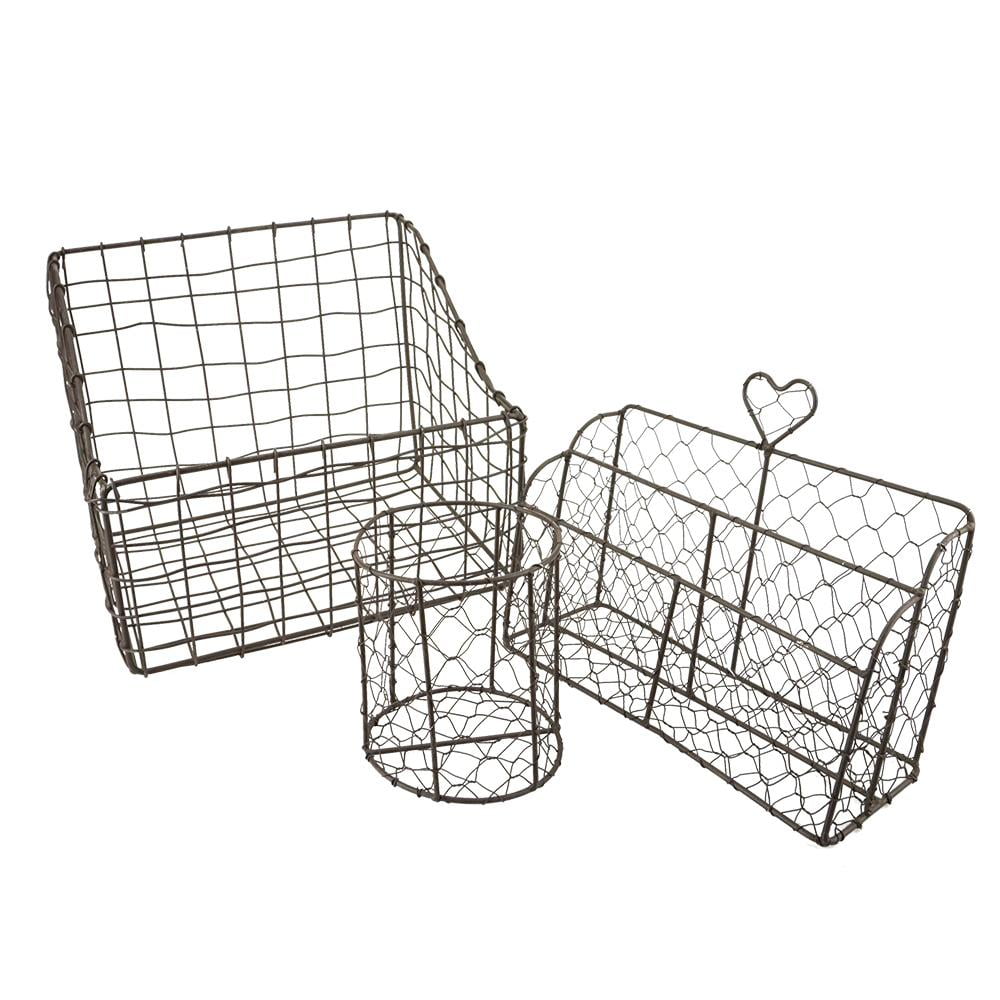 Wire Mesh Basket Set, 3-Piece - Walmart.com