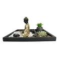 Meditating Buddha Zen Garden Kit With Lotus Candle Holders Sand Rake ...