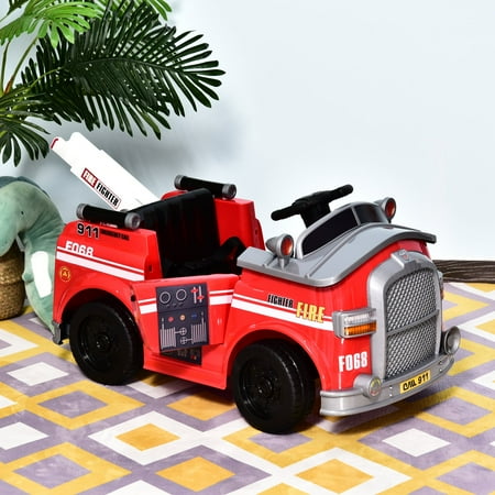Ride On Fire Engine Kids Ride-On Fireman Car For 3 - 8 Years Old Kids W ...