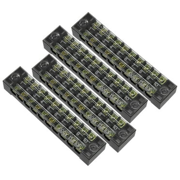 Uxcell Terminal Block 600V 36A Dual Row 5 Positions Screw Terminal Electric Barrier Strip 3 Pack ...