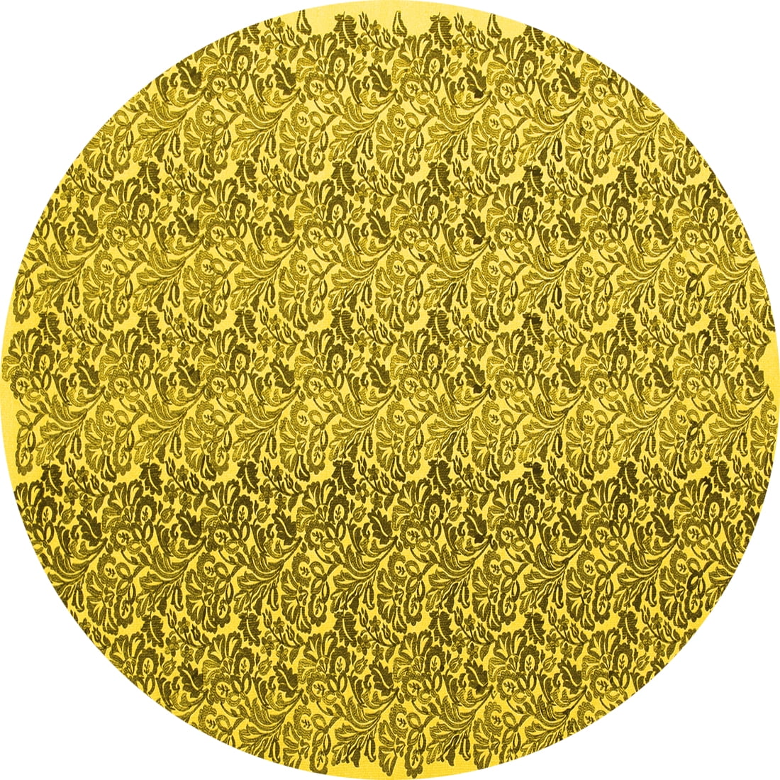 Ahgly Company Indoor Round Abstract Yellow Contemporary Area Rugs, 5 ...